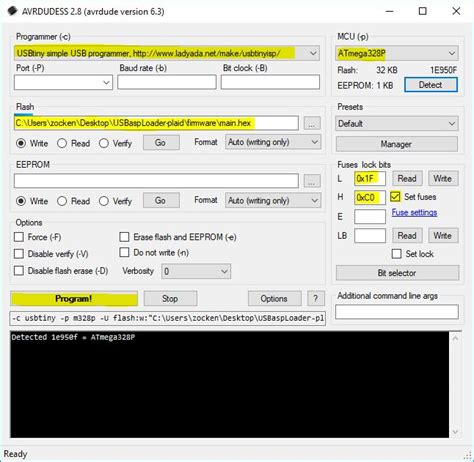 Flash Bootloader With Avrdude Avrdudess And Usbtinyisp · Issue 19