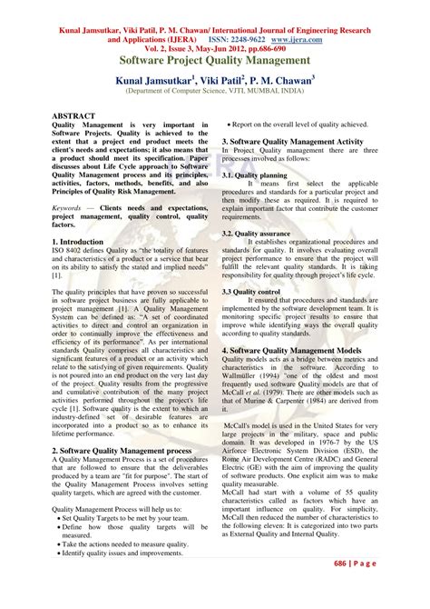 PDF Software Project Quality Management