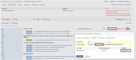 Unable To Select A Very Old Revision From Change Log In The Run Custom Build Form TeamCity