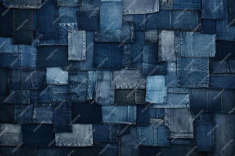 Premium Photo Denim Textures Patchwork Pattern Textures Background