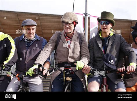 13 October 2024 London Olympic Park London Penny Farthing Cyclists Gather In London One Of The