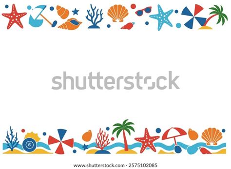 Beach Border Clip Art This Image Stock Illustration 2575102085
