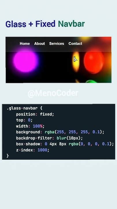 Glassmorphism Effect And A Fixed Navbar Using Pure Css Coding