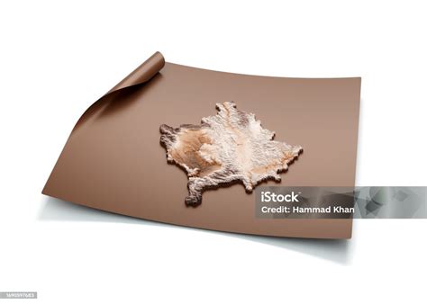 코소보 옛 스타일의 갈색 지도 펼쳐지지 않은 지도 종이 시트 흰색 배경 3d 그림 0명에 대한 스톡 사진 및 기타 이미지 0