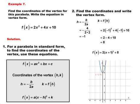 illustrated math dictionary quadratic functions example set 1