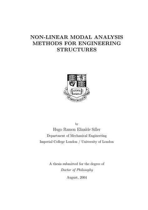 Pdf Non Linear Modal Analysis Methods For Engineering Structures Dokumentips