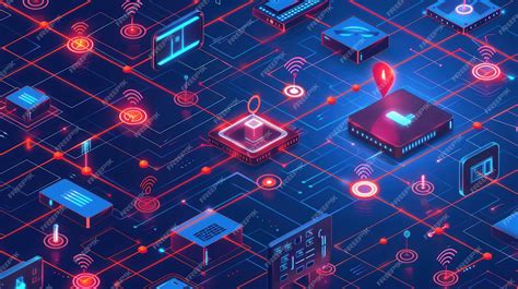 An Illustration Depicting A Network Of Interconnected Routers Modems