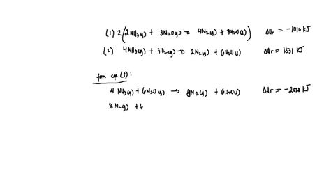 Solved Consider The Two Reactions 2nh3 G 3n2o G âŸ¶ 4n2 G 3h2o