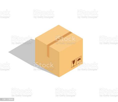 판지 배달 포장 깨지기 쉬운 표지판이있는 상자를 닫았습니다 골판지 상자 이좀트리 운송 배송 벡터 그림입니다 갈색에 대한 스톡 벡터 아트 및 기타 이미지 Istock