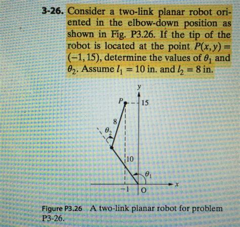 solved consider a two link planar robot oriented in the