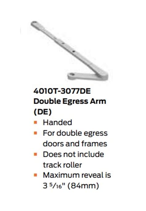 Lcn 4011t De Size 1 Heavy Duty Double Egress Track Door Closer