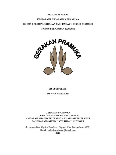 Program Kerja Dewan Ambalan 2021 Pdf