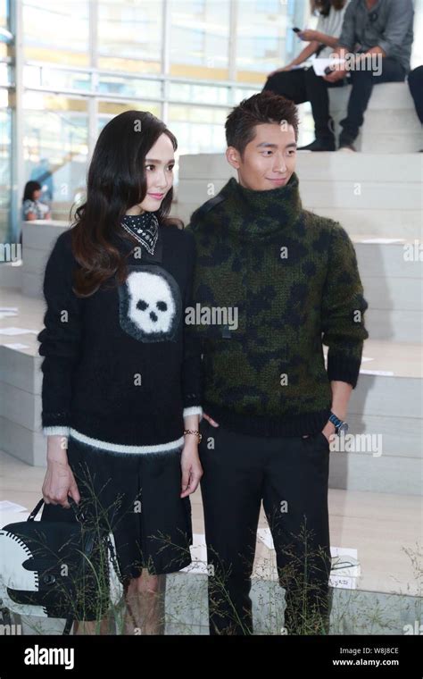 Chinese Actress Tang Yan Left And Actor Dou Xiao Attend The Coach Fashion Show During The New