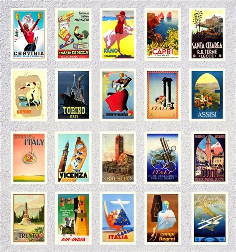 Italian Postcards Set No3 Vintage Italy Travel Poster Reprint