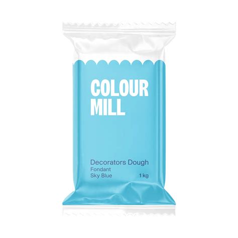 Colour Mill Decorators Dough Fondant Sky Blue 1kg Cake And Kitchen