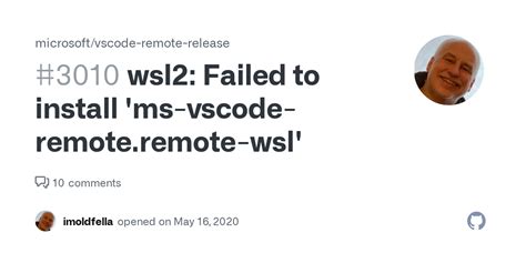 Wsl2 Failed To Install Ms Vscode Remote Remote Wsl · Issue 3010 · Microsoft Vscode Remote