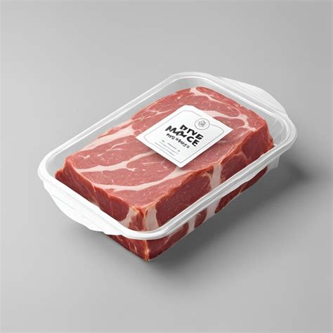 Meat Packaging Mockup Premium Ai Generated Image