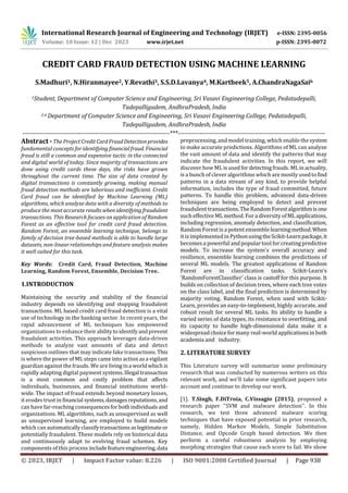 CREDIT CARD FRAUD DETECTION USING MACHINE LEARNING PDF