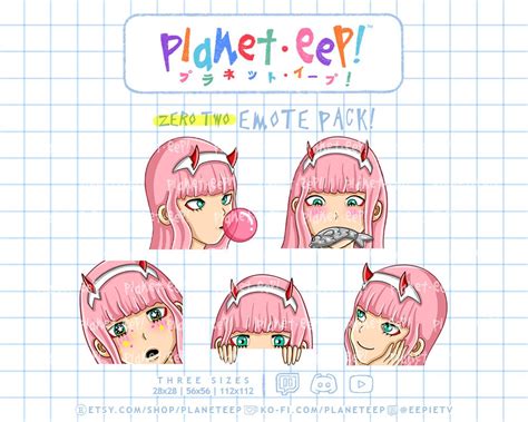 Zero Two Emotes Darling Emotes Anime Emote Pink Hair Emotes
