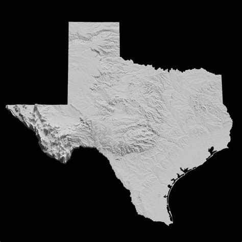 3d Printable Usa State Of Texas Topographic Map 3d Terrain Elevation Relief Map Topography