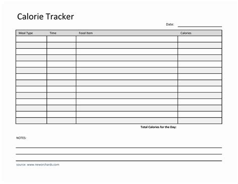 free excel food journal templates