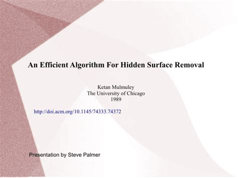 an efficient algorithm for hidden surface removal