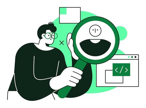 Premium Vector Web Developer Inspecting Code Through Magnifying Glass