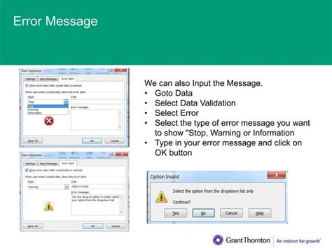 Excel Presentation Data Validation Pptx