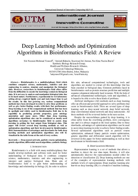 pdf deep learning methods and optimization algorithms in