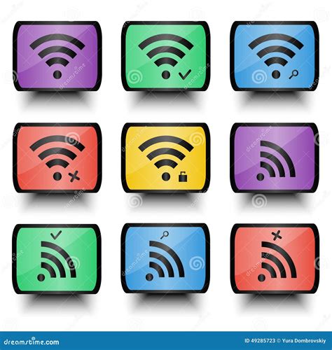 Wireless Icons Set Stock Vector Illustration Of Internet 49285723