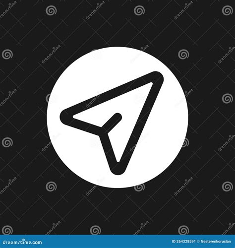 Navigation Pointer Dark Mode Glyph Ui Icon Stock Vector Illustration