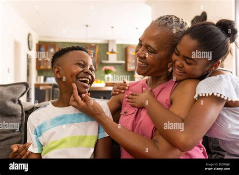 Senior African American Woman Enjoys A Playful Moment At Home With