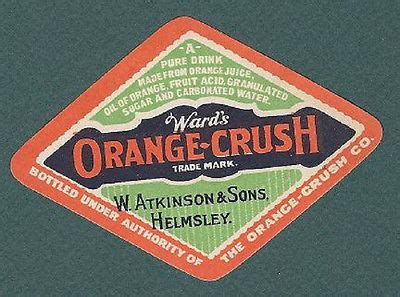 1930s 1940s Wards Orange Crush Soda Atkinson Hemsley Bottle Label