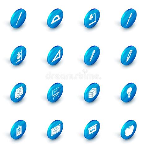 Set Protractor Grid For Measuring Degrees Table Lamp Pen Glass Test Tube Flask On Fire