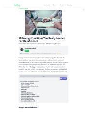 50 Numpy Functions For Data Science Examples Significance Course Hero