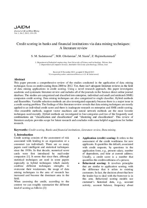 pdf credit scoring in banks and financial institutions via data