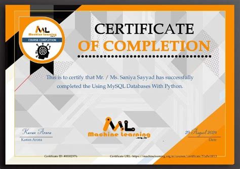 Completed Mysql Databases With Python Course Saniya Sayyad Posted On