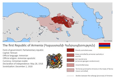 First Republic Of Armenia Historical Map By Thefeedle On Deviantart
