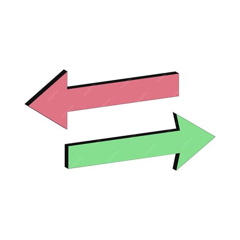 Premium Vector Two Arrows In Opposite Directions Red And Green Simple