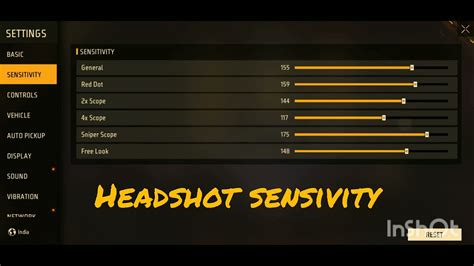 Headshot Sensivity Ff Youtube