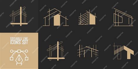 Premium Vector Architect Development And Interior Design Icons