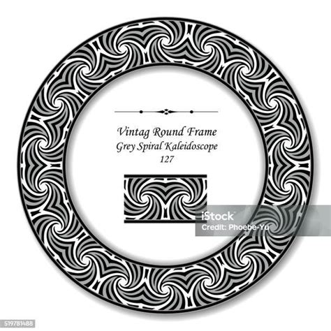 빈티지 라운드 복고풍 프레임그레이 바람개비 만화경 0명에 대한 스톡 벡터 아트 및 기타 이미지 0명 곡선 나선형 Istock
