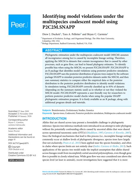 Pdf Identifying Model Violations Under The Multispecies Coalescent