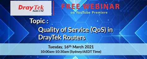 Free Webinar On Youtube Premiere Quality Of Service Qos In Draytek Routers I Lan Technology