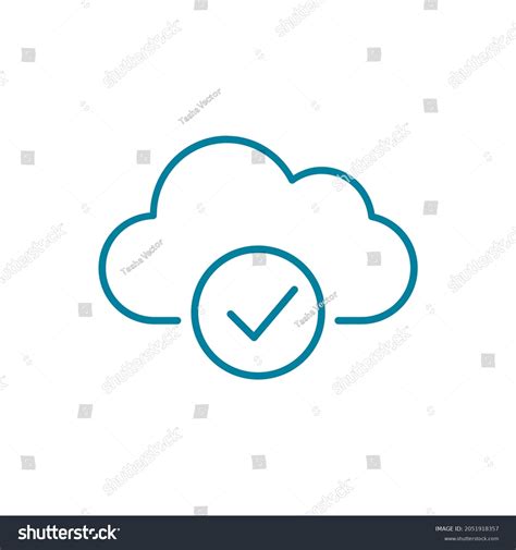 Cloud Check Mark Line Icon Aproved Stock Vector Royalty Free 2051918357 Shutterstock