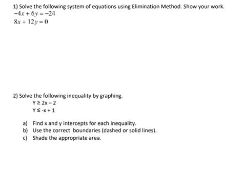 solved 1 solve the following system of equations using