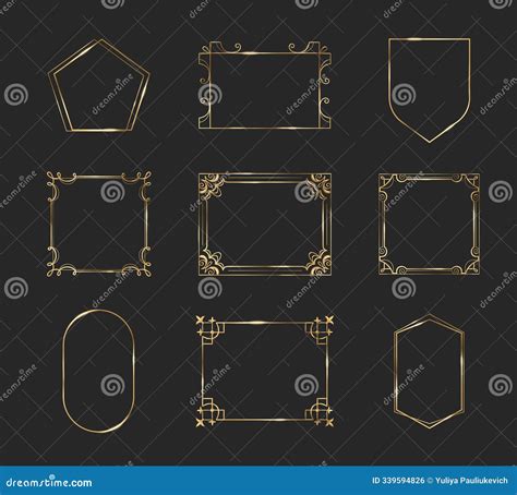Gold Ui Game Button Frame Medieval Border Design Stock Illustration Illustration Of Golden