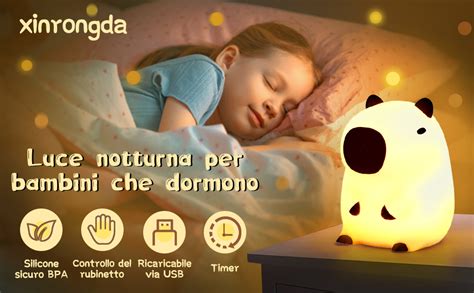 Capybara Luce Notturna Per Bambini Capybara Lampada Touch Control Per