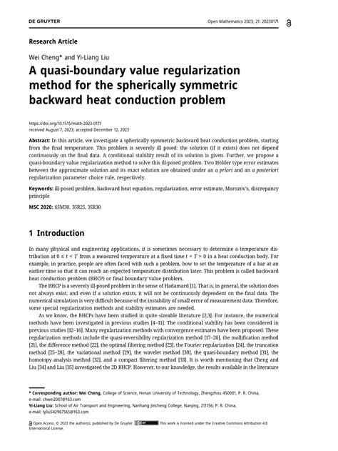 Pdf A Quasi Boundary Value Regularization Method For The Spherically