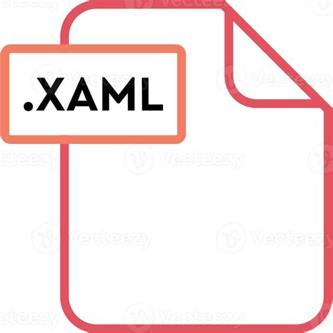 Modern Xaml File Format Icon Rounded Shapes Outline PNG